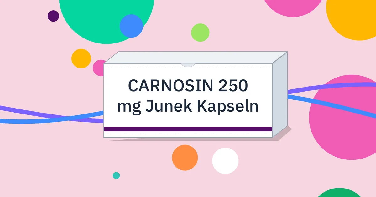 Symbolbild: Packung mit der Aufschrift CARNOSIN 250 mg Junek Kapseln (PZN 00985473) – Verfügbarkeit und Bezug in Apotheken in Frankfurt am Main