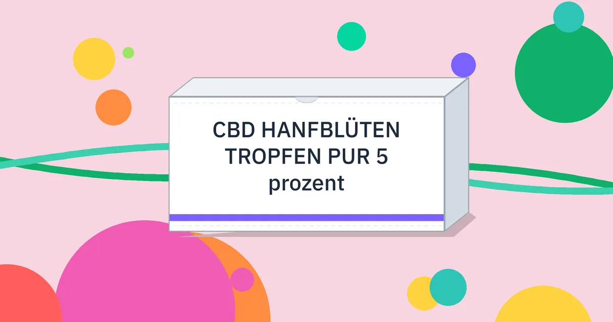 Symbolbild: Packung mit der Aufschrift CBD HANFBLÜTEN TROPFEN PUR 5 prozent (PZN 15436051) – Verfügbarkeit und Bezug in Apotheken in Frankfurt am Main