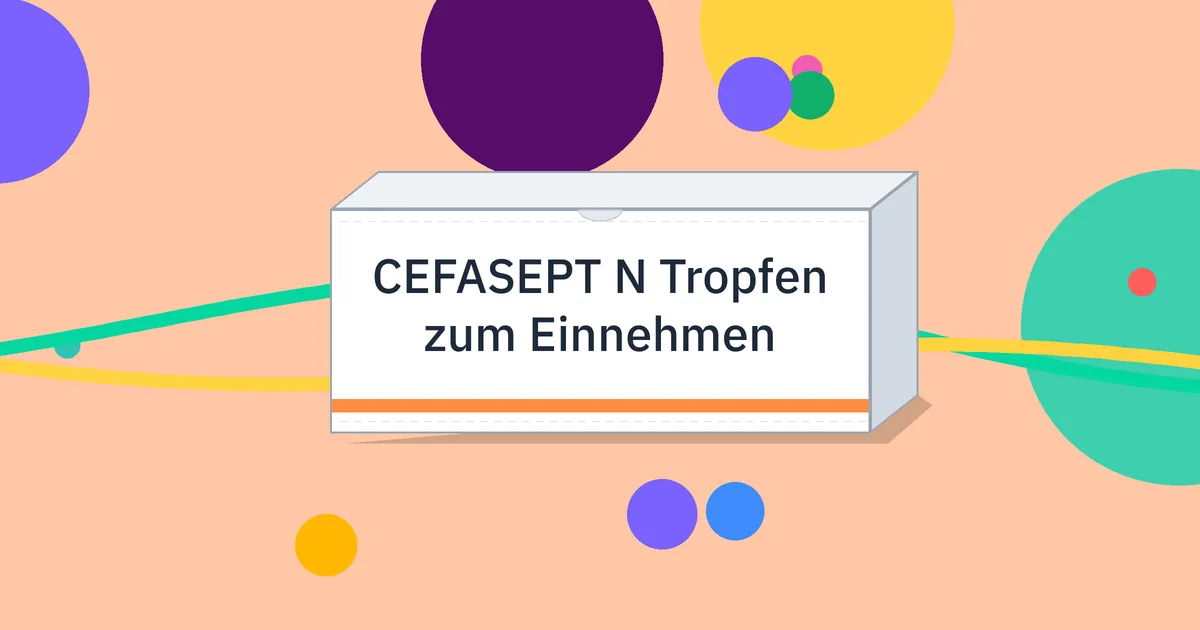 Symbolbild: Packung mit der Aufschrift CEFASEPT N Tropfen zum Einnehmen (PZN 11524568) – Verfügbarkeit und Bezug in Apotheken in Frankfurt am Main