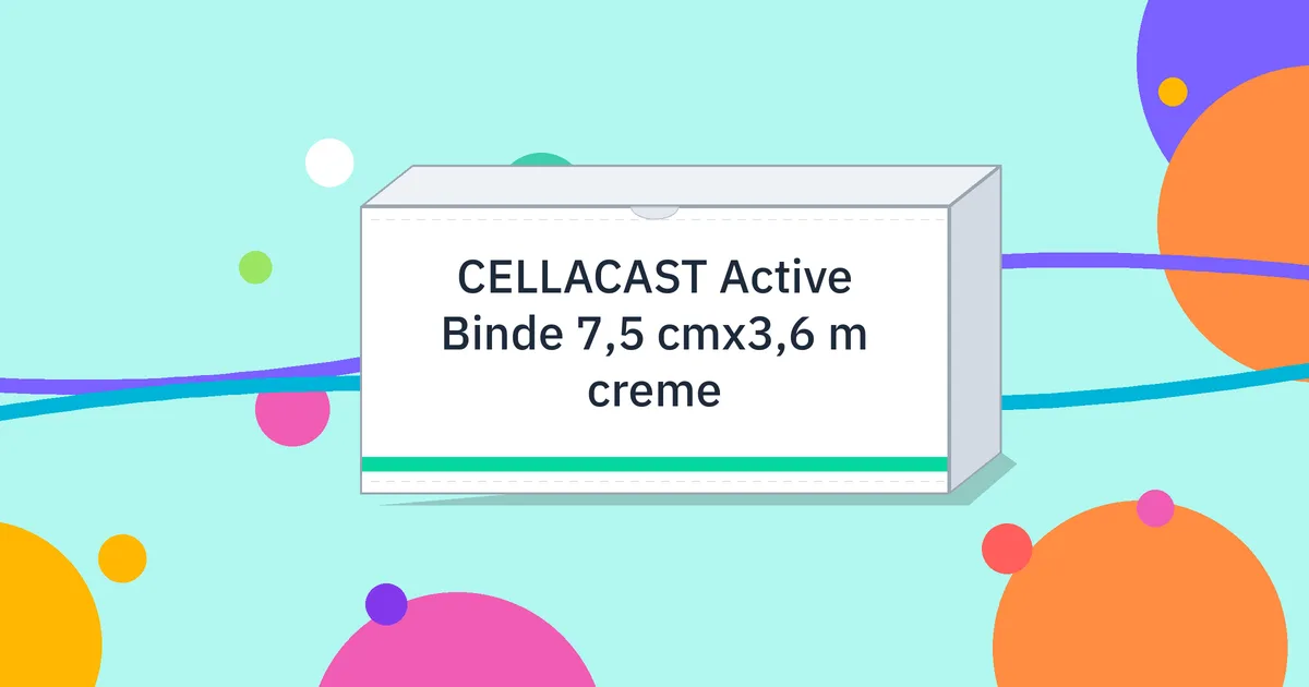 Symbolbild: Packung mit der Aufschrift CELLACAST Active Binde 7,5 cmx3,6 m creme (PZN 14251668) – Verfügbarkeit und Bezug in Apotheken in Frankfurt am Main