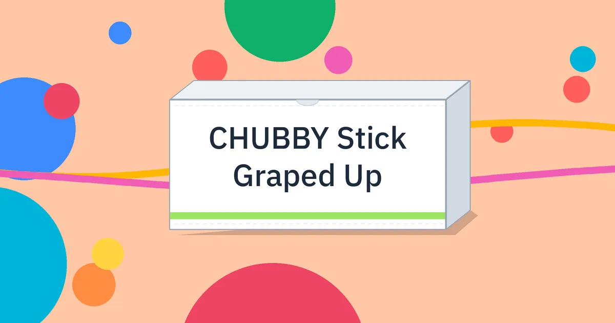Symbolbild: Packung mit der Aufschrift CHUBBY Stick Graped Up (PZN 18895977) – Verfügbarkeit und Bezug in Apotheken in Frankfurt am Main