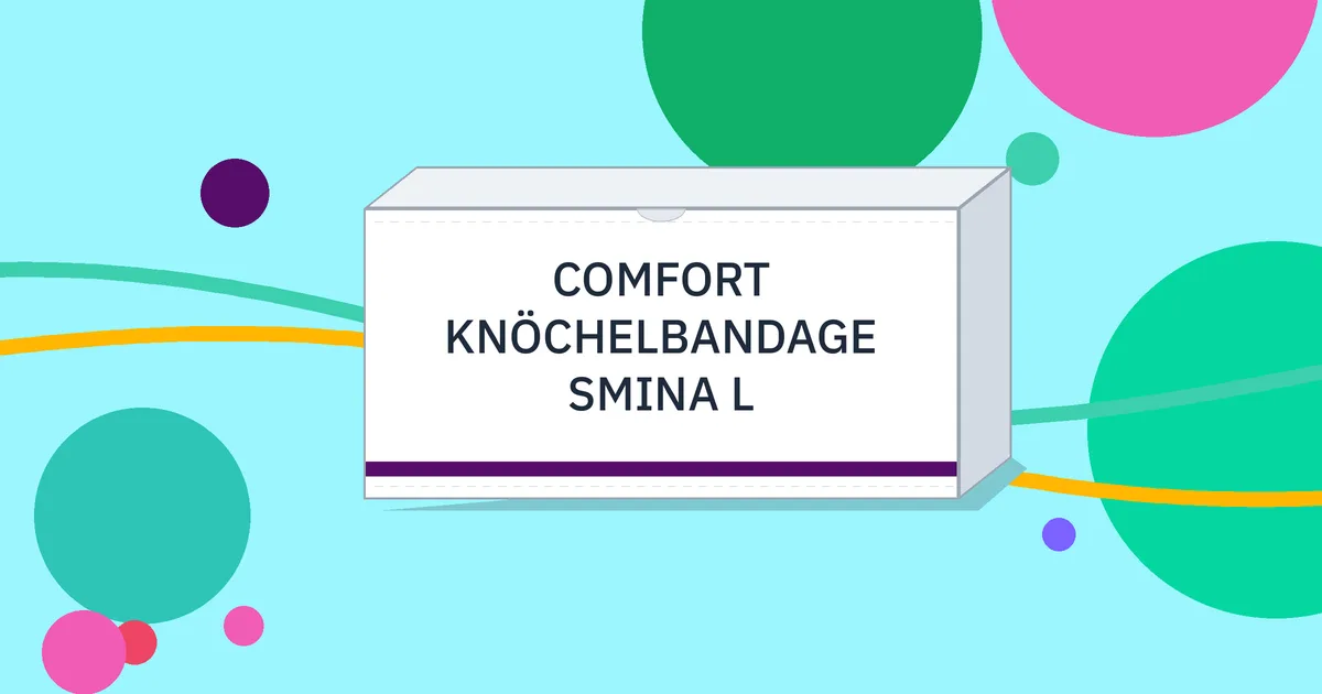 Symbolbild: Packung mit der Aufschrift COMFORT KNÖCHELBANDAGE SMINA L (PZN 20163081) – Verfügbarkeit und Bezug in Apotheken in Frankfurt am Main