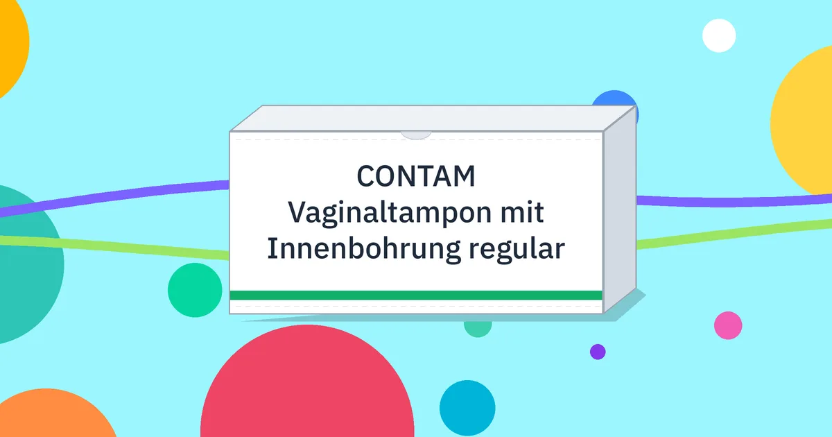 Symbolbild: Packung mit der Aufschrift CONTAM Vaginaltampon mit Innenbohrung regular (PZN 14022270) – Verfügbarkeit und Bezug in Apotheken in Frankfurt am Main