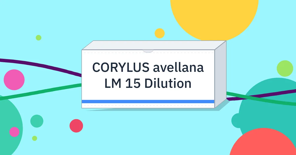 Symbolbild: Packung mit der Aufschrift CORYLUS avellana LM 15 Dilution (PZN 13454493) – Verfügbarkeit und Bezug in Apotheken in Frankfurt am Main