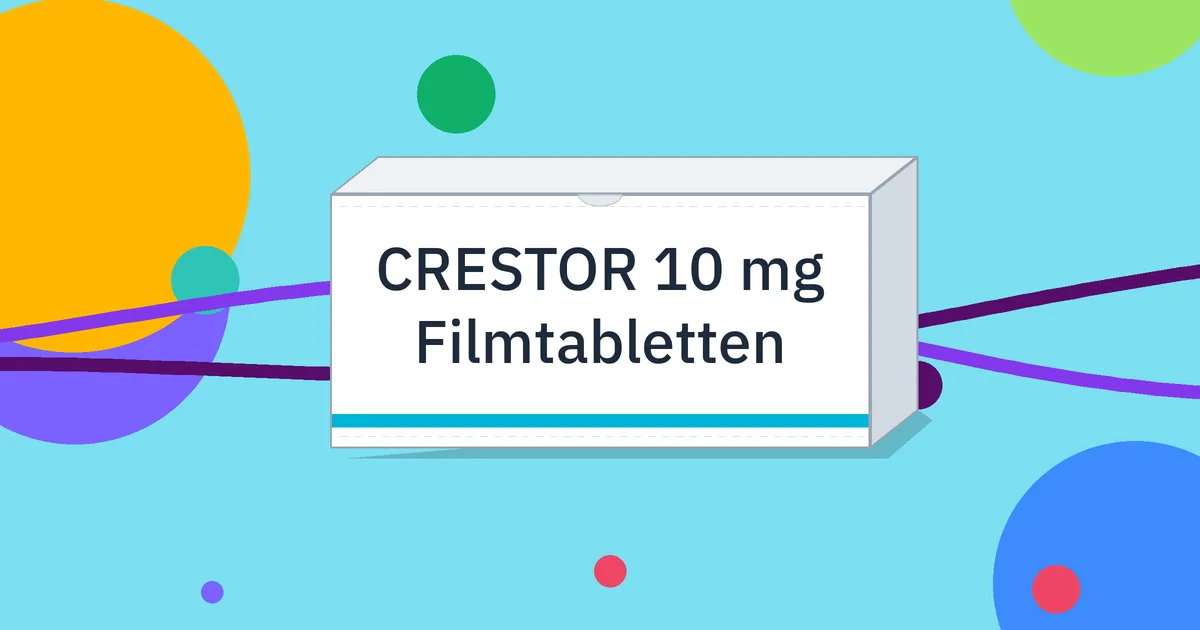 Symbolbild: Packung mit der Aufschrift CRESTOR 10 mg Filmtabletten (PZN 06442265) – Verfügbarkeit und Bezug in Apotheken in Frankfurt am Main