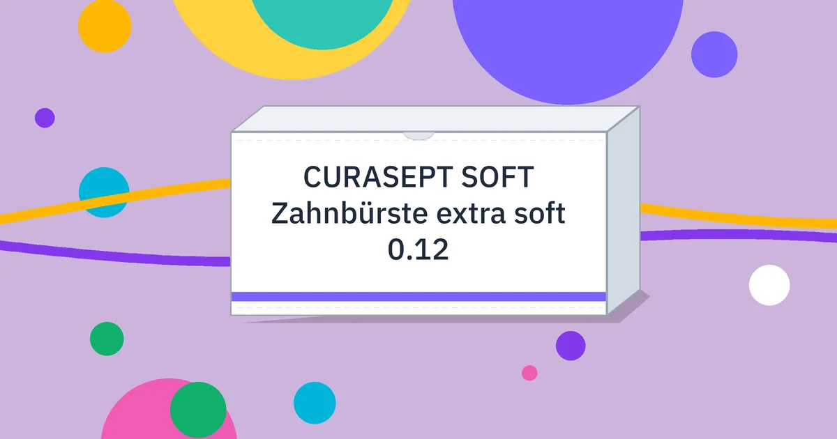 Symbolbild: Packung mit der Aufschrift CURASEPT SOFT Zahnbürste extra soft 0.12 (PZN 17610085) – Verfügbarkeit und Bezug in Apotheken in Frankfurt am Main