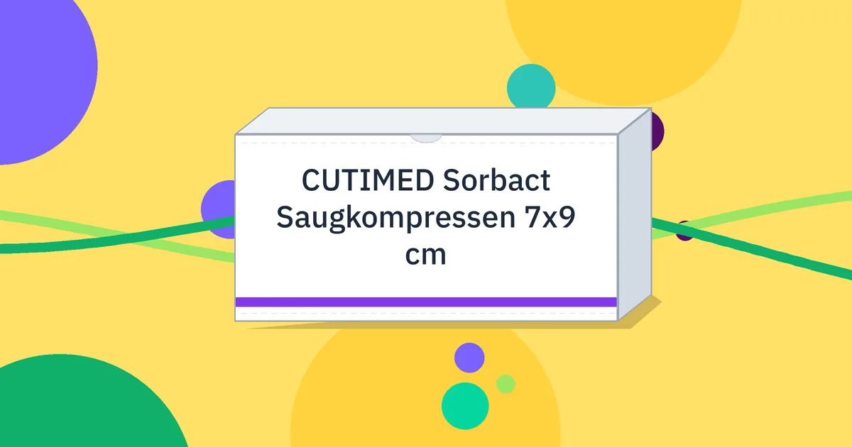 Symbolbild: Packung mit der Aufschrift CUTIMED Sorbact Saugkompressen 7x9 cm (PZN 17310555) – Verfügbarkeit und Bezug in Apotheken in Frankfurt am Main