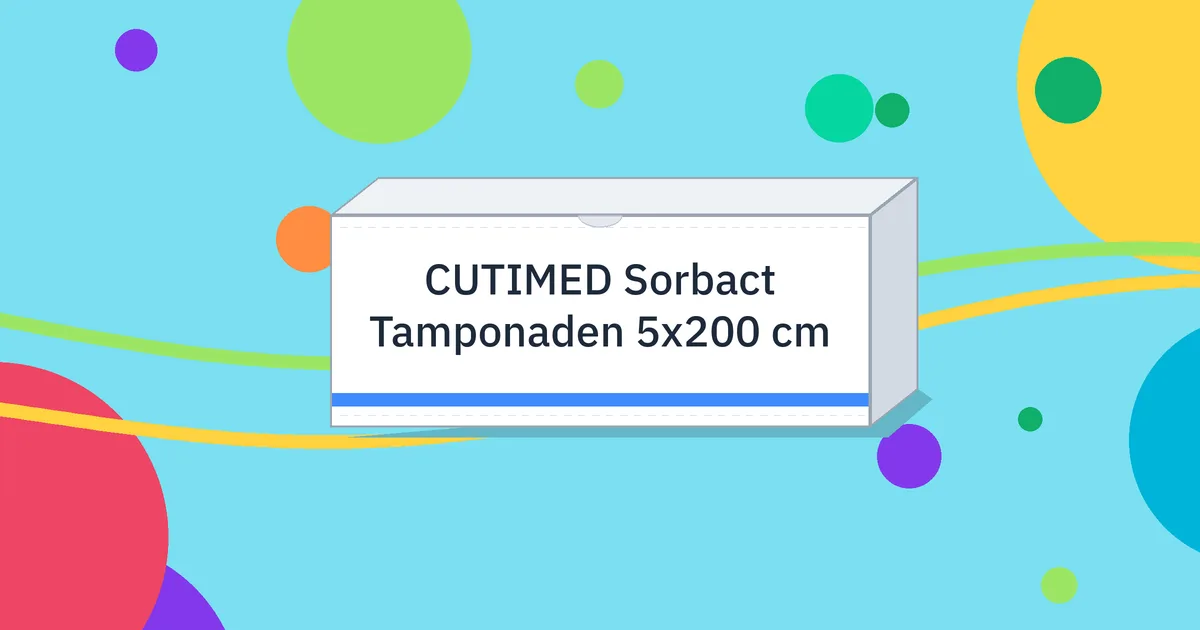 Symbolbild: Packung mit der Aufschrift CUTIMED Sorbact Tamponaden 5x200 cm (PZN 17514358) – Verfügbarkeit und Bezug in Apotheken in Frankfurt am Main
