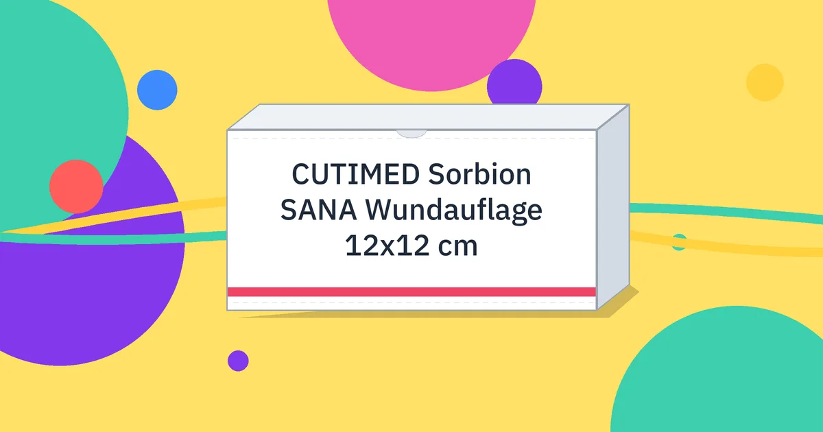Symbolbild: Packung mit der Aufschrift CUTIMED Sorbion SANA Wundauflage 12x12 cm (PZN 03907479) – Verfügbarkeit und Bezug in Apotheken in Frankfurt am Main