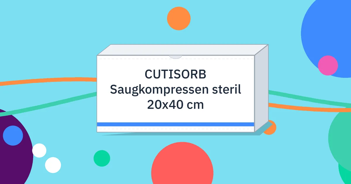 Symbolbild: Packung mit der Aufschrift CUTISORB Saugkompressen steril 20x40 cm (PZN 16150598) – Verfügbarkeit und Bezug in Apotheken in Frankfurt am Main