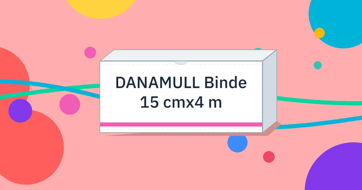Symbolbild: Packung mit der Aufschrift DANAMULL Binde 15 cmx4 m (PZN 07636913) – Verfügbarkeit und Bezug in Apotheken in Frankfurt am Main