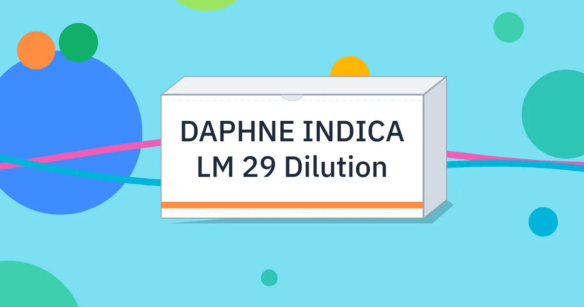 Symbolbild: Packung mit der Aufschrift DAPHNE INDICA LM 29 Dilution (PZN 13461671) – Verfügbarkeit und Bezug in Apotheken in Frankfurt am Main