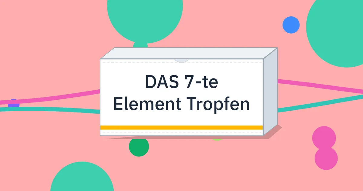 Symbolbild: Packung mit der Aufschrift DAS 7-te Element Tropfen (PZN 15242364) – Verfügbarkeit und Bezug in Apotheken in Frankfurt am Main