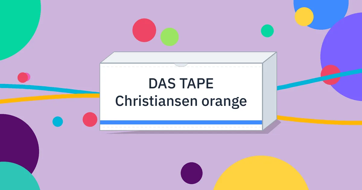 Symbolbild: Packung mit der Aufschrift DAS TAPE Christiansen orange (PZN 02482279) – Verfügbarkeit und Bezug in Apotheken in Frankfurt am Main