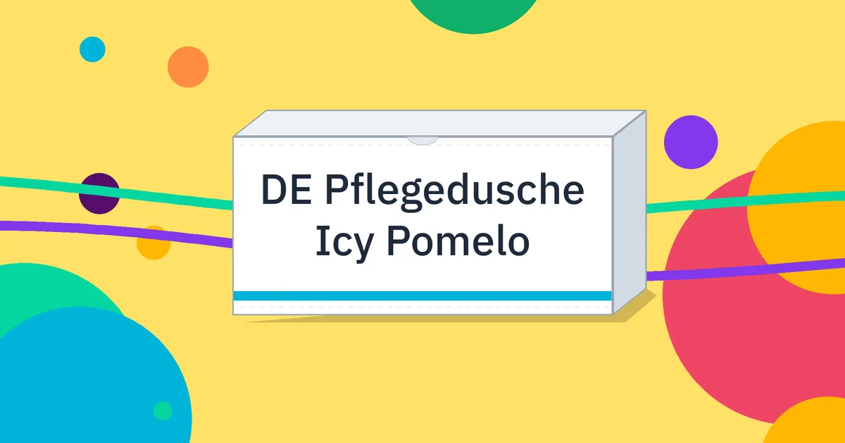 Symbolbild: Packung mit der Aufschrift DE Pflegedusche Icy Pomelo (PZN 16387389) – Verfügbarkeit und Bezug in Apotheken in Frankfurt am Main