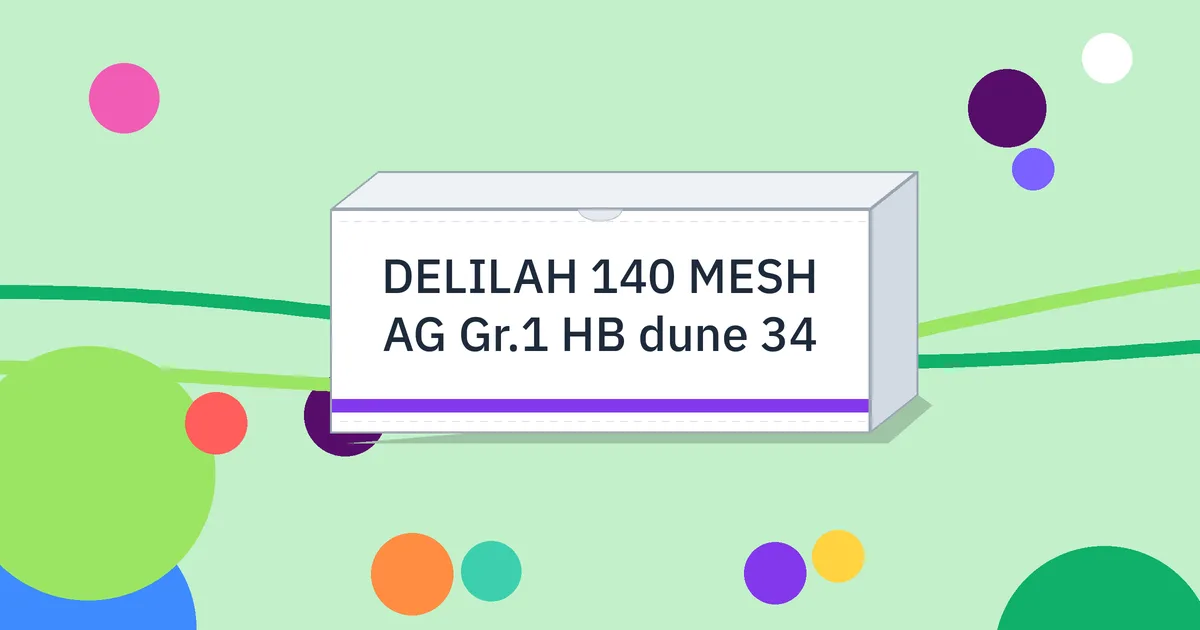 Symbolbild: Packung mit der Aufschrift DELILAH 140 MESH AG Gr.1 HB dune 34 (PZN 13849487) – Verfügbarkeit und Bezug in Apotheken in Frankfurt am Main