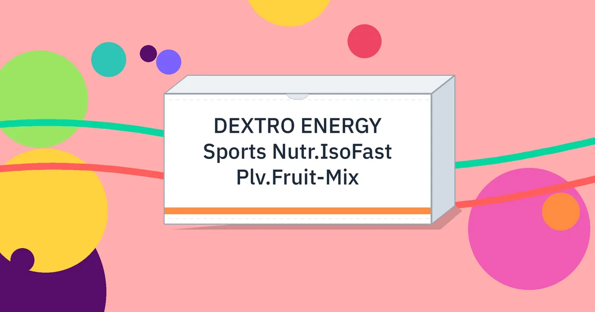 Symbolbild: Packung mit der Aufschrift DEXTRO ENERGY Sports Nutr.IsoFast Plv.Fruit-Mix (PZN 13837685) – Verfügbarkeit und Bezug in Apotheken in Frankfurt am Main