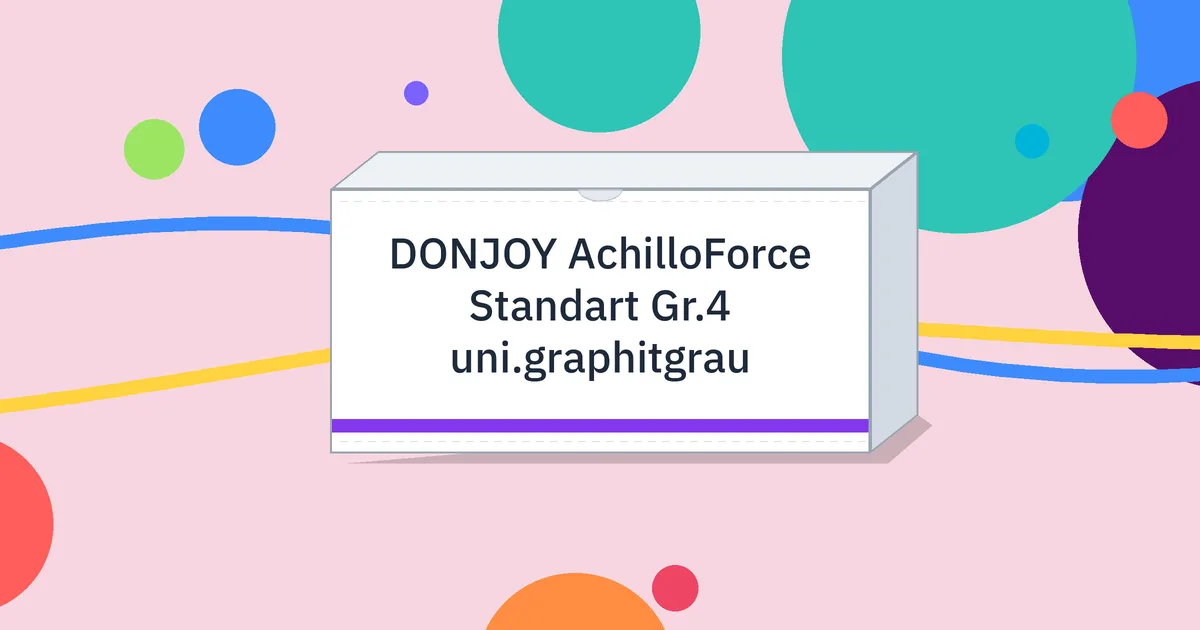 Symbolbild: Packung mit der Aufschrift DONJOY AchilloForce Standart Gr.4 uni.graphitgrau (PZN 19858085) – Verfügbarkeit und Bezug in Apotheken in Frankfurt am Main