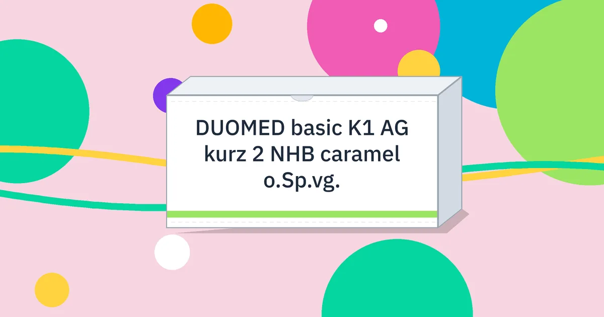 Symbolbild: Packung mit der Aufschrift DUOMED basic K1 AG kurz 2 NHB caramel o.Sp.vg. (PZN 20904560) – Verfügbarkeit und Bezug in Apotheken in Frankfurt am Main