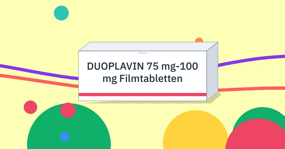 Symbolbild: Packung mit der Aufschrift DUOPLAVIN 75 mg-100 mg Filmtabletten (PZN 08809095) – Verfügbarkeit und Bezug in Apotheken in Frankfurt am Main