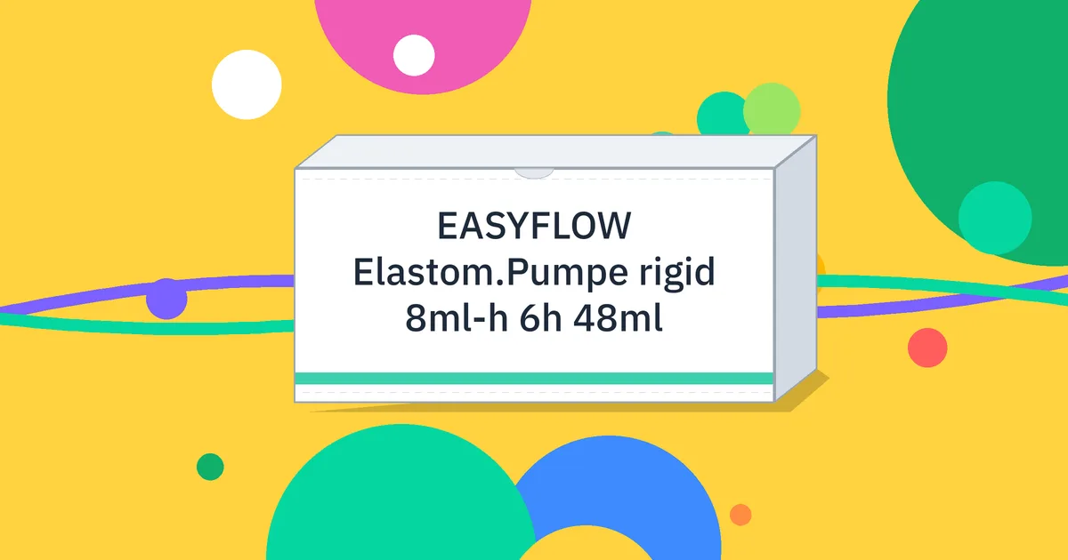 Symbolbild: Packung mit der Aufschrift EASYFLOW Elastom.Pumpe rigid 8ml-h 6h 48ml (PZN 19262582) – Verfügbarkeit und Bezug in Apotheken in Frankfurt am Main