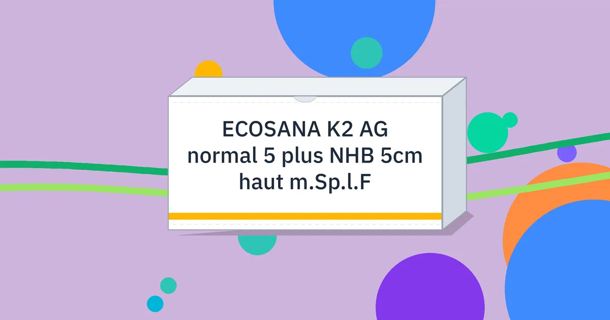 Symbolbild: Packung mit der Aufschrift ECOSANA K2 AG normal 5 plus NHB 5cm haut m.Sp.l.F (PZN 10957302) – Verfügbarkeit und Bezug in Apotheken in Frankfurt am Main