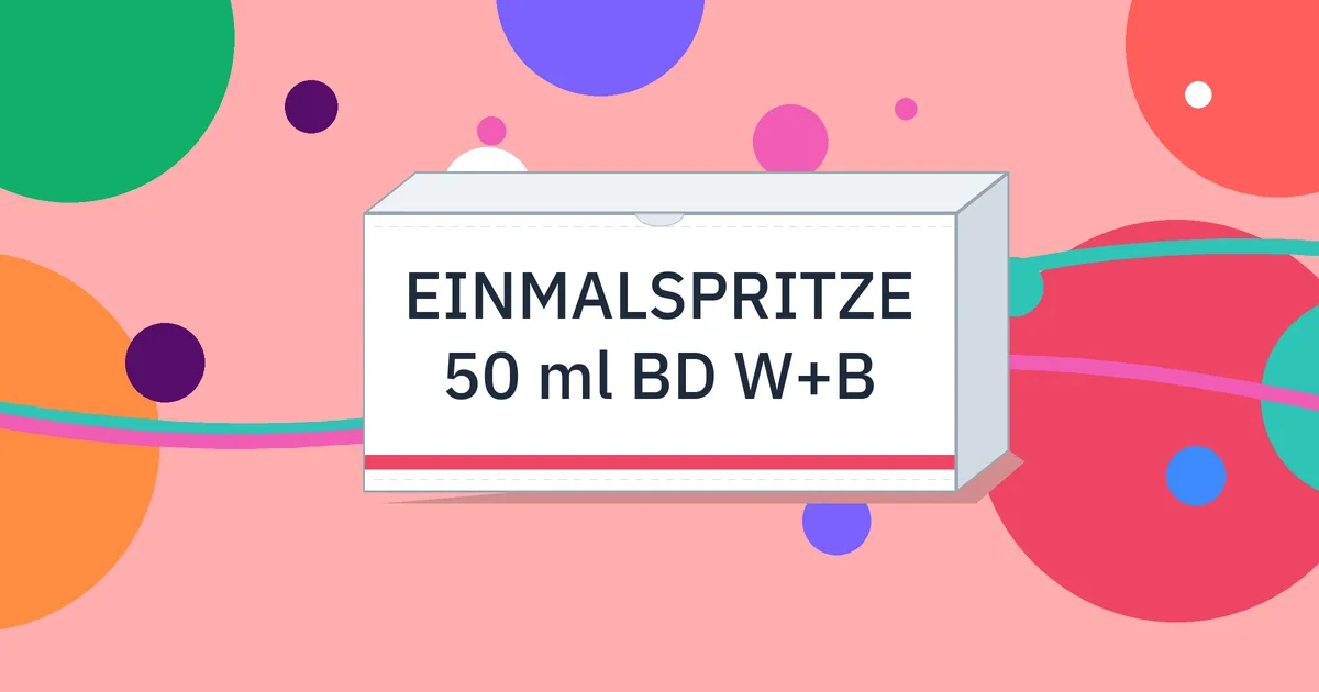Symbolbild: Packung mit der Aufschrift EINMALSPRITZE 50 ml BD W+B (PZN 03901330) – Verfügbarkeit und Bezug in Apotheken in Frankfurt am Main