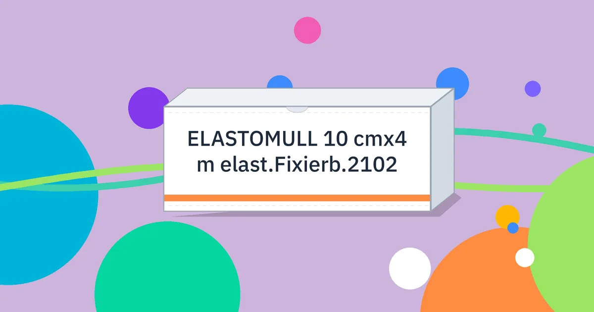 Symbolbild: Packung mit der Aufschrift ELASTOMULL 10 cmx4 m elast.Fixierb.2102 (PZN 17755889) – Verfügbarkeit und Bezug in Apotheken in Frankfurt am Main