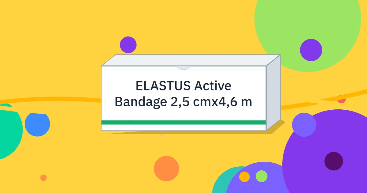 Symbolbild: Packung mit der Aufschrift ELASTUS Active Bandage 2,5 cmx4,6 m (PZN 02013403) – Verfügbarkeit und Bezug in Apotheken in Frankfurt am Main