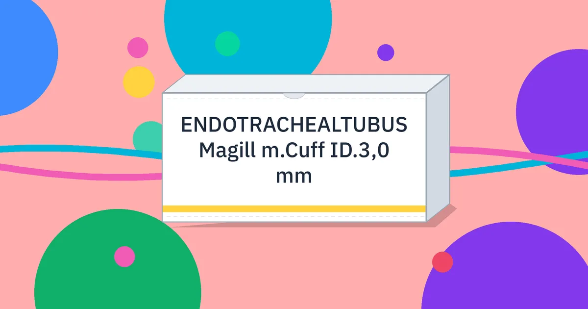 Symbolbild: Packung mit der Aufschrift ENDOTRACHEALTUBUS Magill m.Cuff ID.3,0 mm (PZN 07217748) – Verfügbarkeit und Bezug in Apotheken in Frankfurt am Main