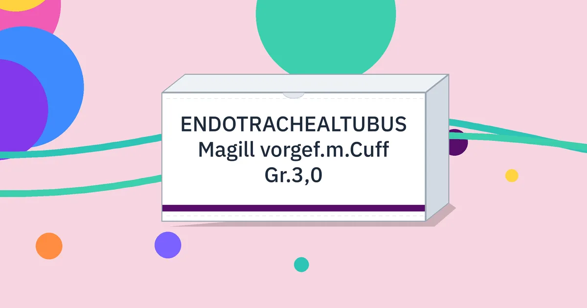 Symbolbild: Packung mit der Aufschrift ENDOTRACHEALTUBUS Magill vorgef.m.Cuff Gr.3,0 (PZN 11541070) – Verfügbarkeit und Bezug in Apotheken in Frankfurt am Main
