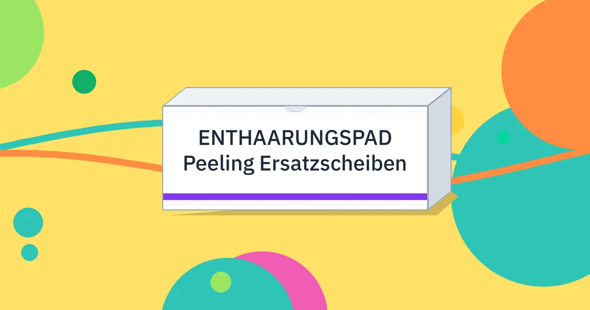 Symbolbild: Packung mit der Aufschrift ENTHAARUNGSPAD Peeling Ersatzscheiben (PZN 19507612) – Verfügbarkeit und Bezug in Apotheken in Frankfurt am Main