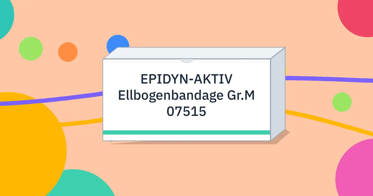 Symbolbild: Packung mit der Aufschrift EPIDYN-AKTIV Ellbogenbandage Gr.M 07515 (PZN 09063338) – Verfügbarkeit und Bezug in Apotheken in Frankfurt am Main