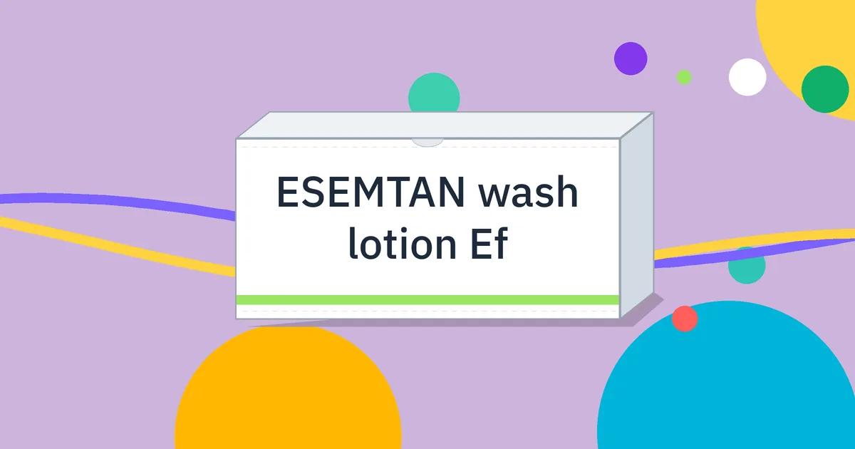 Symbolbild: Packung mit der Aufschrift ESEMTAN wash lotion Ef (PZN 19361775) – Verfügbarkeit und Bezug in Apotheken in Frankfurt am Main