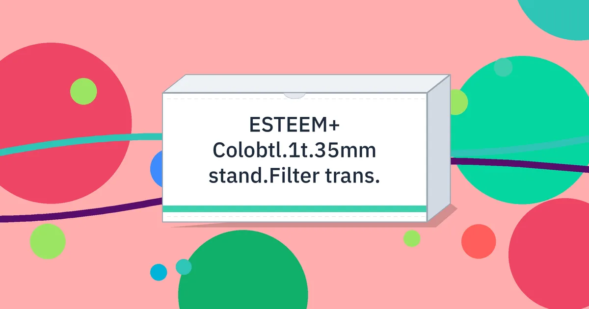 Symbolbild: Packung mit der Aufschrift ESTEEM+ Colobtl.1t.35mm stand.Filter trans. (PZN 06460056) – Verfügbarkeit und Bezug in Apotheken in Frankfurt am Main