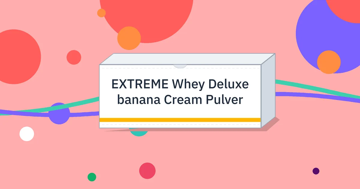 Symbolbild: Packung mit der Aufschrift EXTREME Whey Deluxe banana Cream Pulver (PZN 09209262) – Verfügbarkeit und Bezug in Apotheken in Frankfurt am Main