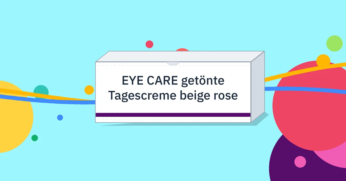 Symbolbild: Packung mit der Aufschrift EYE CARE getönte Tagescreme beige rose (PZN 15371127) – Verfügbarkeit und Bezug in Apotheken in Frankfurt am Main
