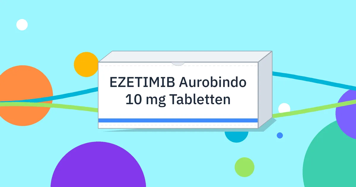 Symbolbild: Packung mit der Aufschrift EZETIMIB Aurobindo 10 mg Tabletten (PZN 13786114) – Verfügbarkeit und Bezug in Apotheken in Frankfurt am Main