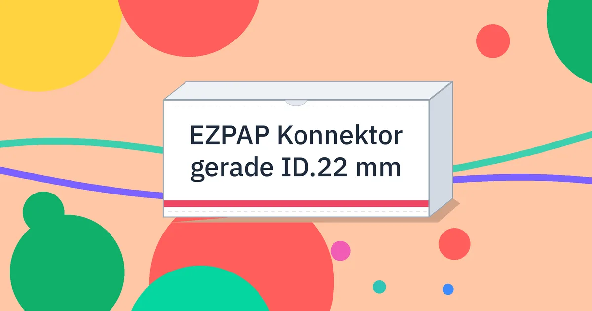 Symbolbild: Packung mit der Aufschrift EZPAP Konnektor gerade ID.22 mm (PZN 10825061) – Verfügbarkeit und Bezug in Apotheken in Frankfurt am Main