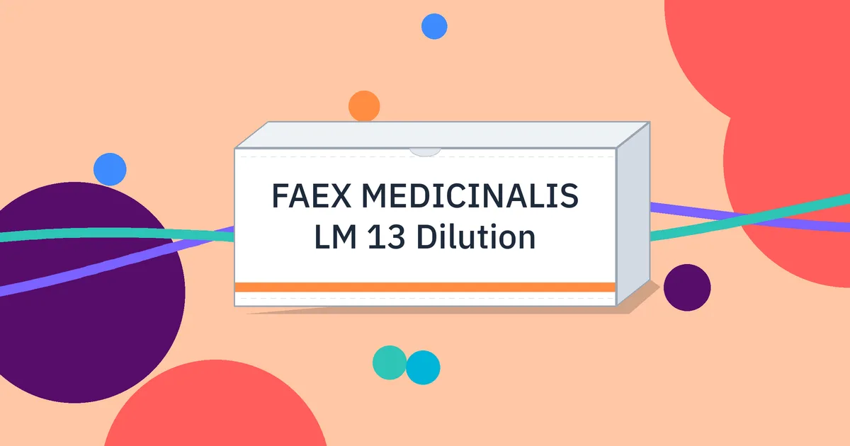 Symbolbild: Packung mit der Aufschrift FAEX MEDICINALIS LM 13 Dilution (PZN 13486033) – Verfügbarkeit und Bezug in Apotheken in Frankfurt am Main