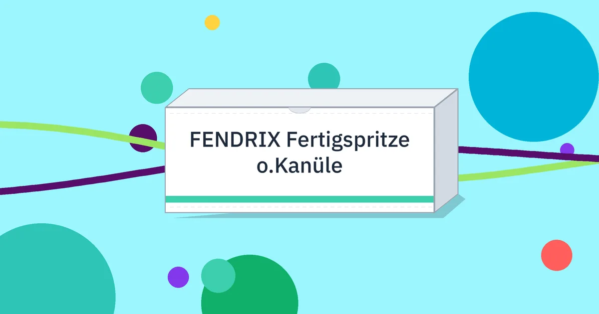 Symbolbild: Packung mit der Aufschrift FENDRIX Fertigspritze o.Kanüle (PZN 18247830) – Verfügbarkeit und Bezug in Apotheken in Frankfurt am Main