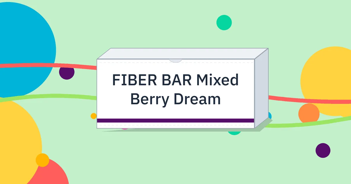 Symbolbild: Packung mit der Aufschrift FIBER BAR Mixed Berry Dream (PZN 12146720) – Verfügbarkeit und Bezug in Apotheken in Frankfurt am Main