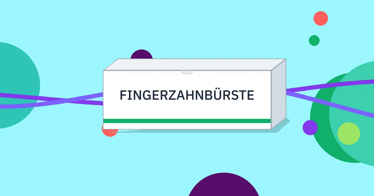 Symbolbild: Packung mit der Aufschrift FINGERZAHNBÜRSTE (PZN 05528757) – Verfügbarkeit und Bezug in Apotheken in Frankfurt am Main