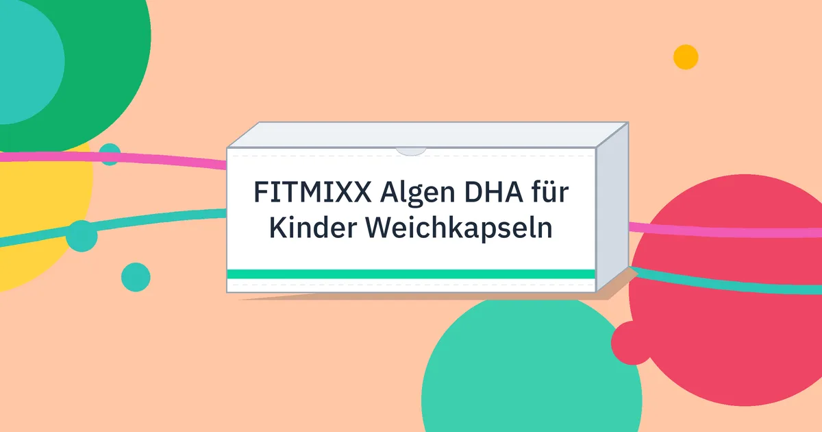 Symbolbild: Packung mit der Aufschrift FITMIXX Algen DHA für Kinder Weichkapseln (PZN 20192272) – Verfügbarkeit und Bezug in Apotheken in Frankfurt am Main