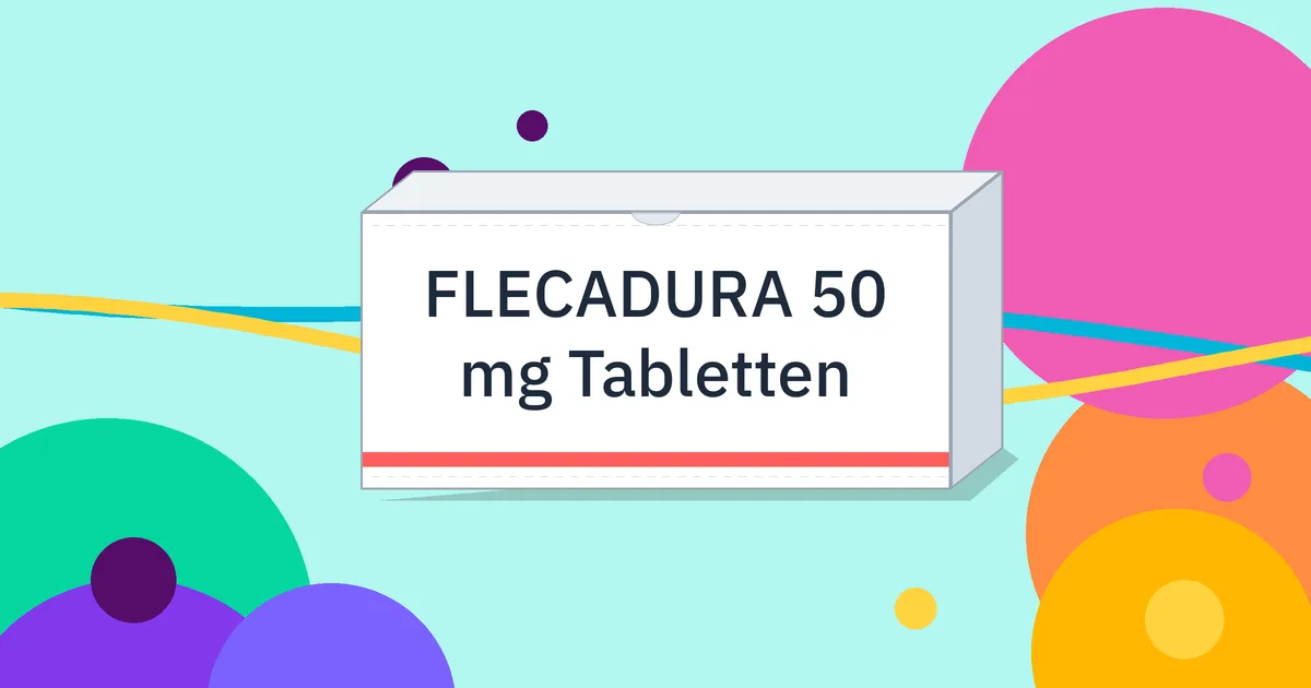 Symbolbild: Packung mit der Aufschrift FLECADURA 50 mg Tabletten (PZN 02262193) – Verfügbarkeit und Bezug in Apotheken in Frankfurt am Main