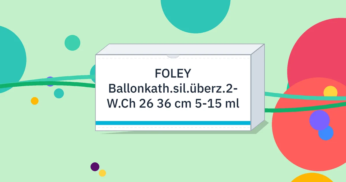 Symbolbild: Packung mit der Aufschrift FOLEY Ballonkath.sil.überz.2-W.Ch 26 36 cm 5-15 ml (PZN 10101788) – Verfügbarkeit und Bezug in Apotheken in Frankfurt am Main