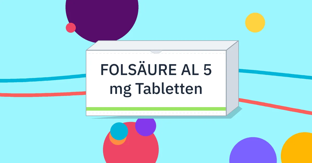 Symbolbild: Packung mit der Aufschrift FOLSÄURE AL 5 mg Tabletten (PZN 17844742) – Verfügbarkeit und Bezug in Apotheken in Frankfurt am Main