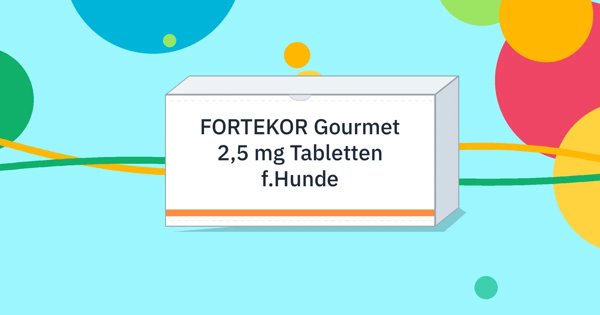 Symbolbild: Packung mit der Aufschrift FORTEKOR Gourmet 2,5 mg Tabletten f.Hunde (PZN 09714988) – Verfügbarkeit und Bezug in Apotheken in Frankfurt am Main