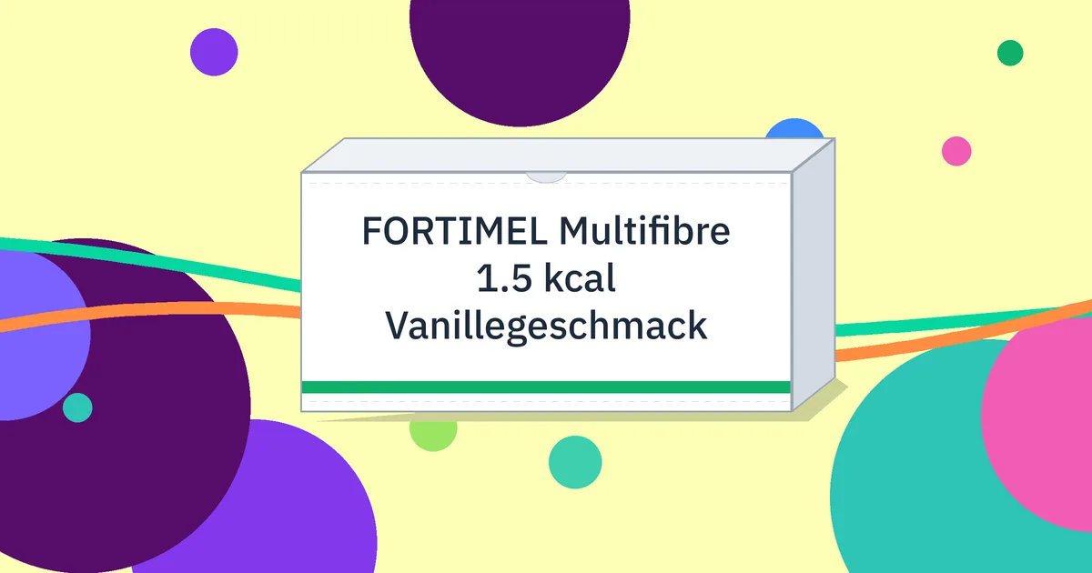 Symbolbild: Packung mit der Aufschrift FORTIMEL Multifibre 1.5 kcal Vanillegeschmack (PZN 19442700) – Verfügbarkeit und Bezug in Apotheken in Frankfurt am Main