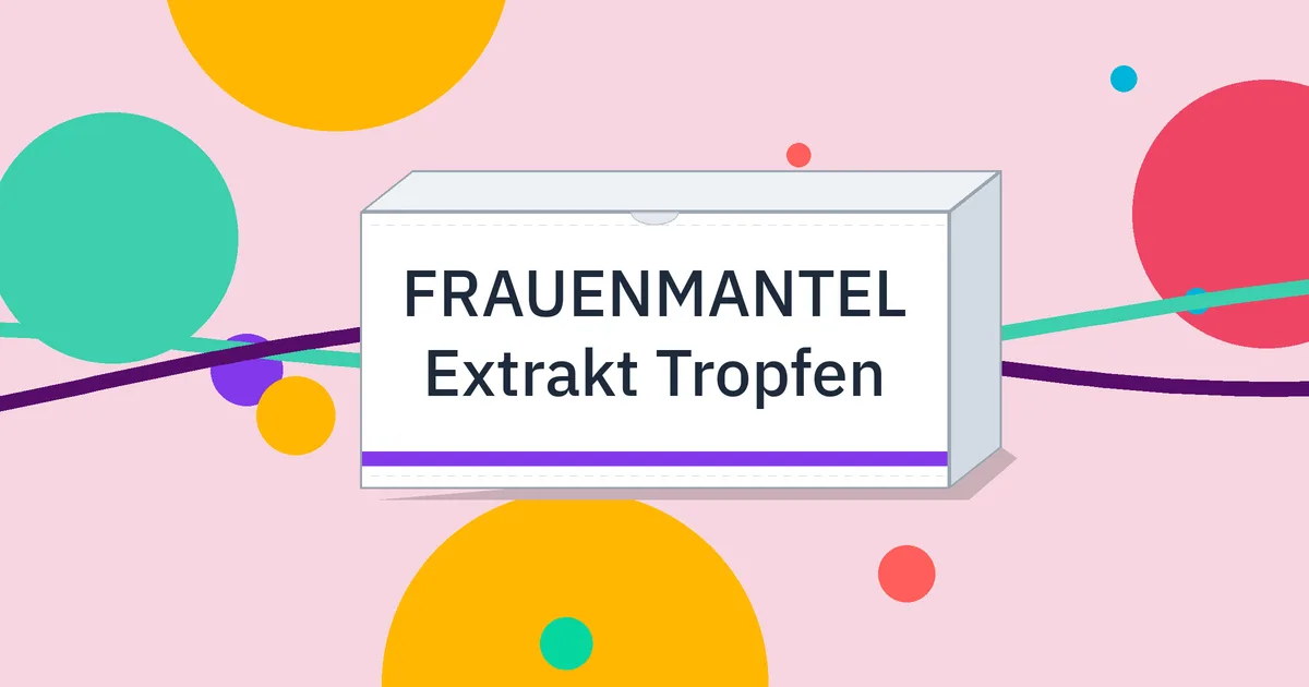 Symbolbild: Packung mit der Aufschrift FRAUENMANTEL Extrakt Tropfen (PZN 20211118) – Verfügbarkeit und Bezug in Apotheken in Frankfurt am Main